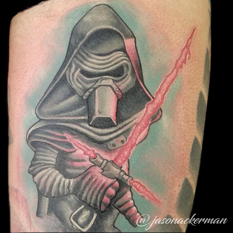 Star Wars,Color,Superheroes and Villains tattoo by Jason Ackerman
